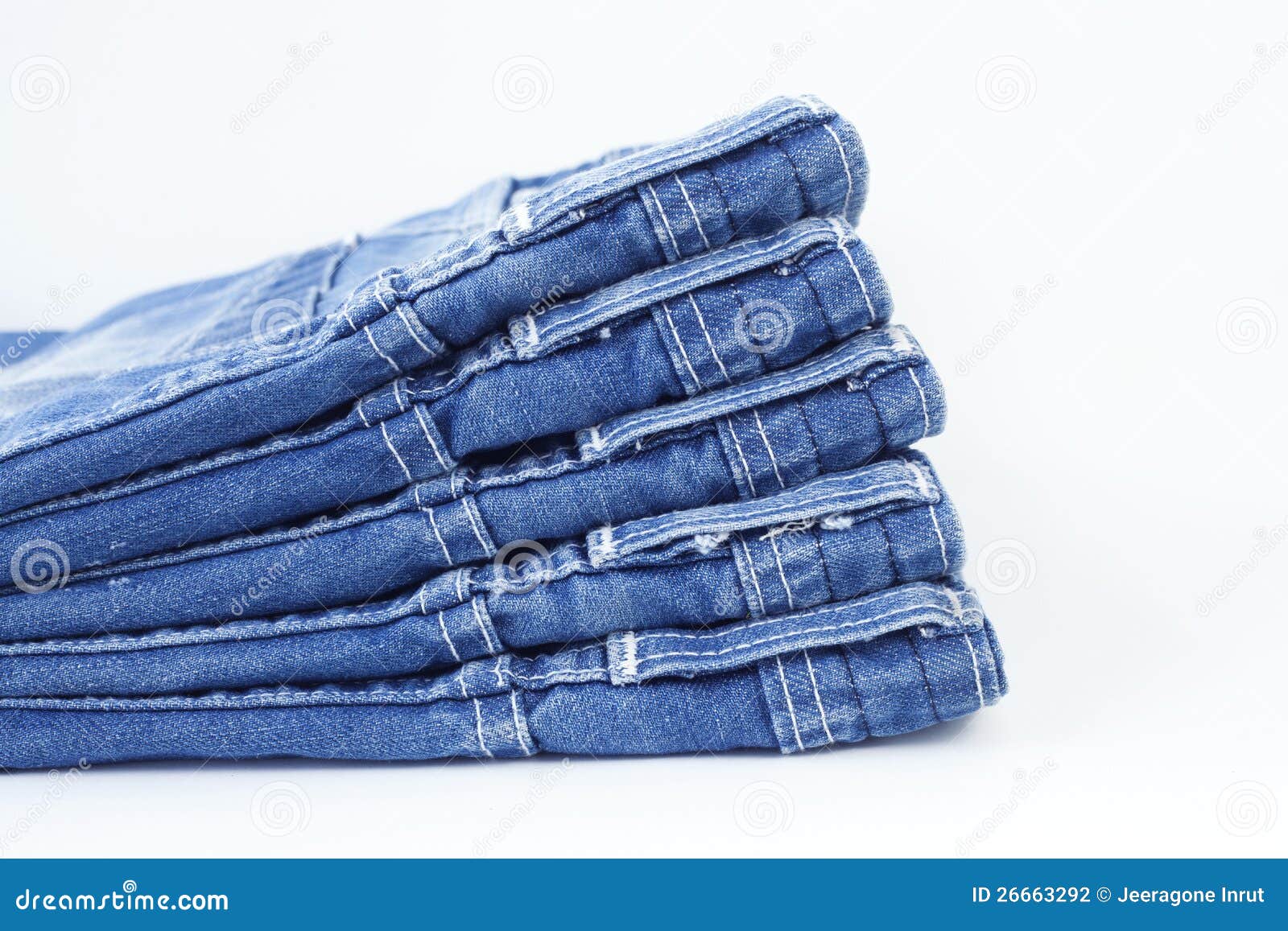 Stack of blue jeans stock photo. Image of cotton, slacks - 26663292