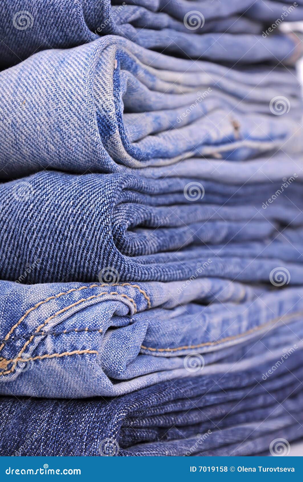 Stack of blue jeans stock photo. Image of color, backgrounds - 7019158