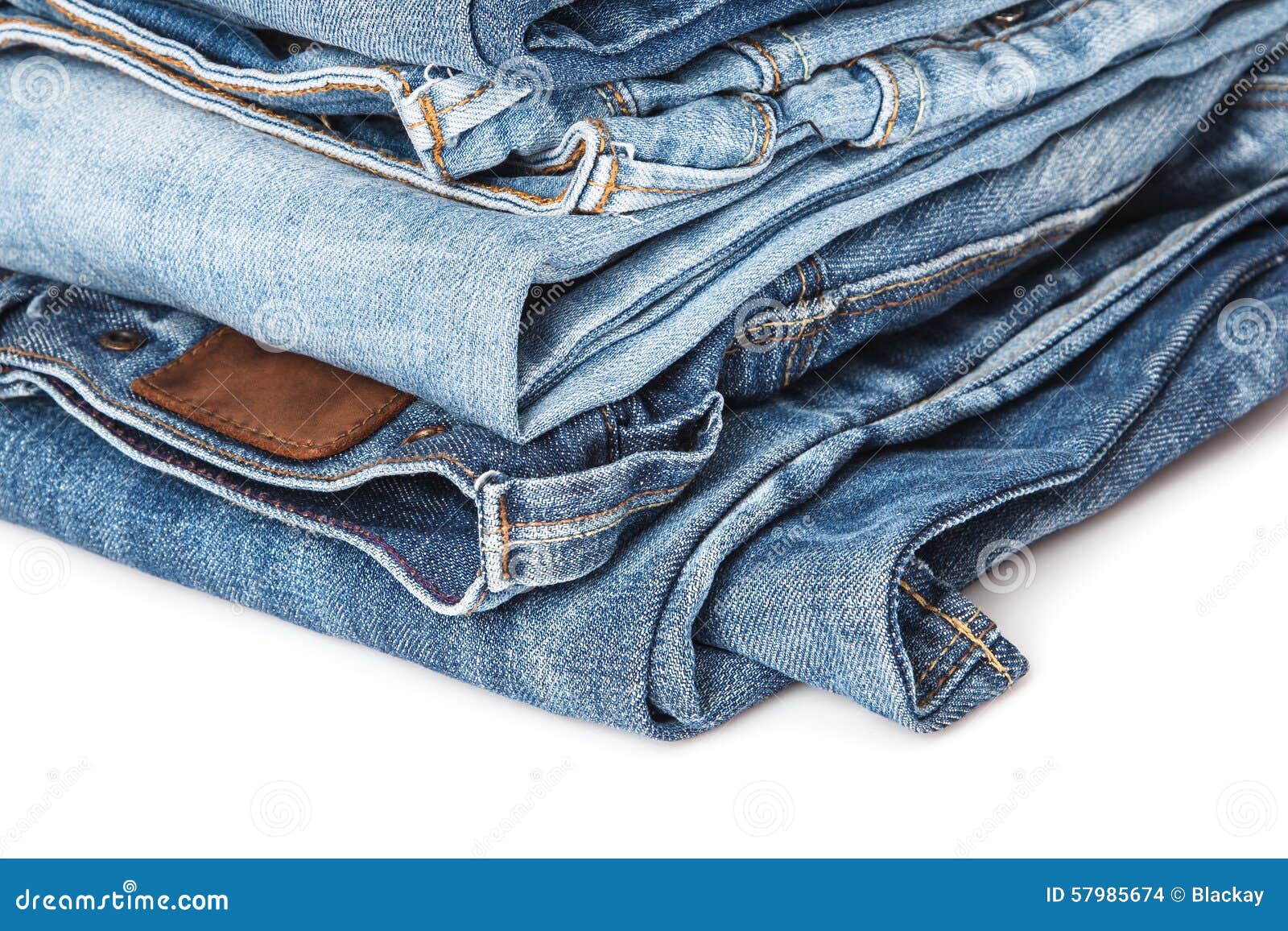 Stack of blue jeans stock photo. Image of outfit, pants - 57985674