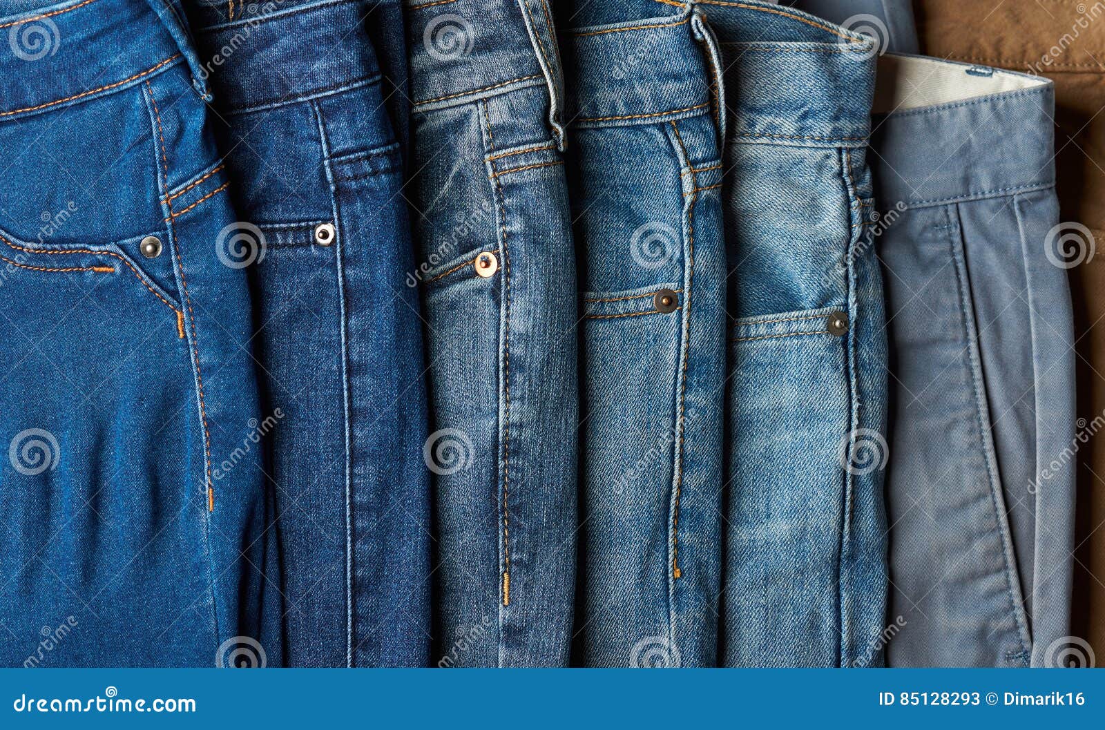 Stack of blue jeans stock image. Image of apparel, dark - 85128293