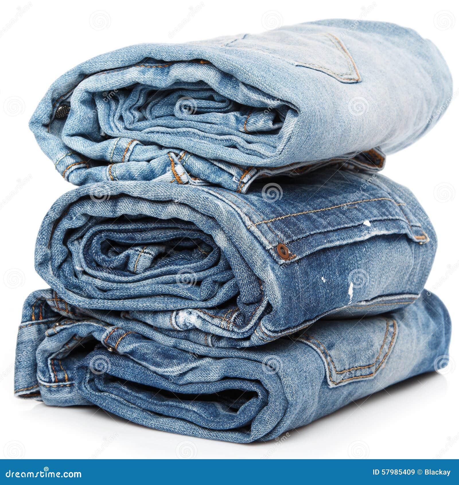 Stack of blue jeans stock image. Image of sale, denim - 57985409