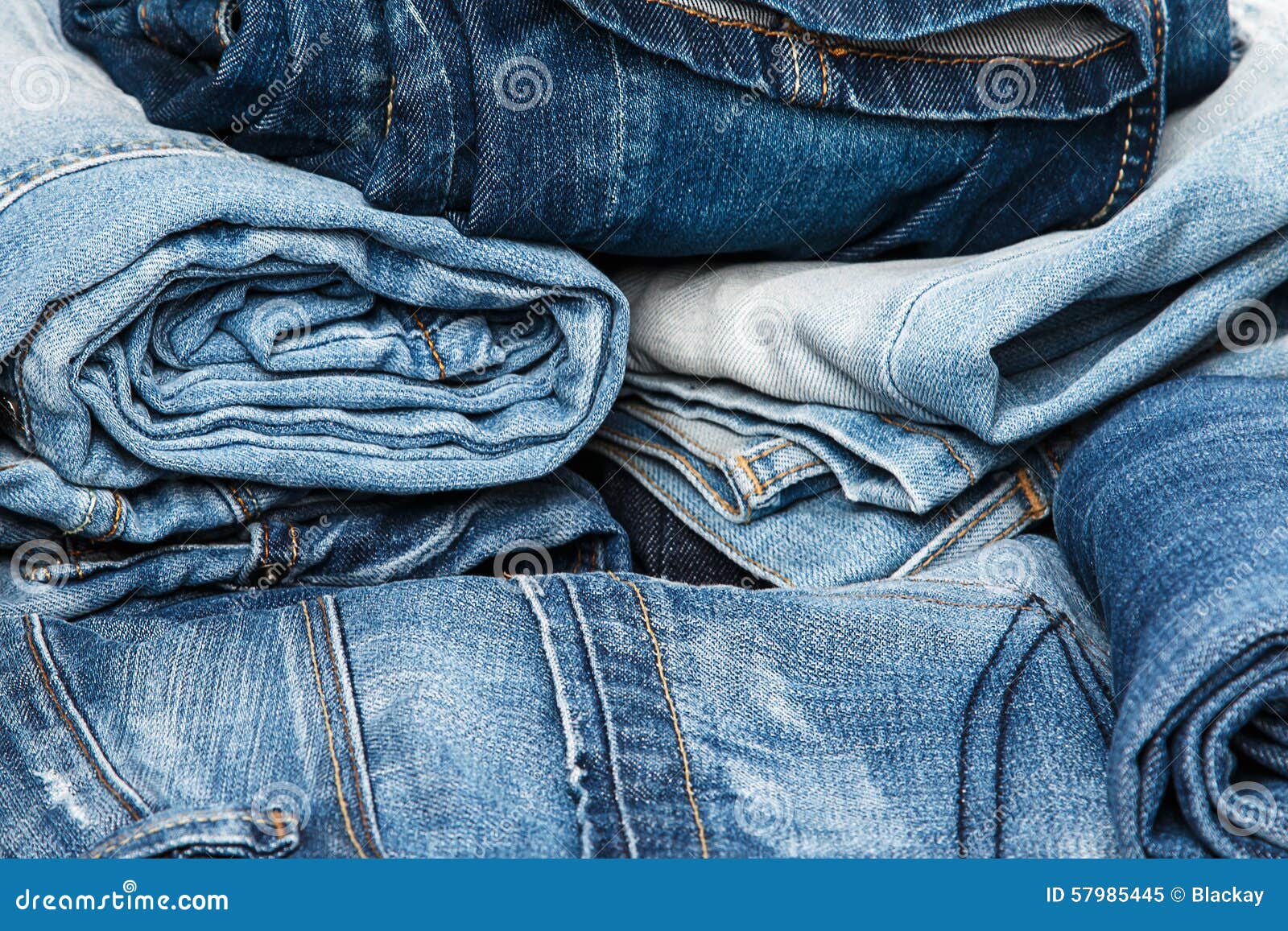 Stack of blue jeans stock image. Image of group, blue - 57985445