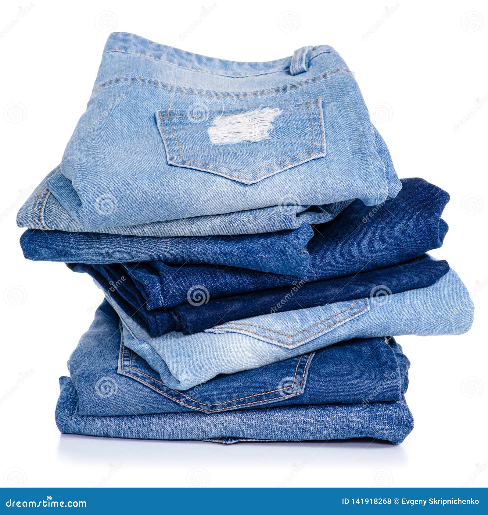 Stack blue jeans stock photo. Image of dark, fashion - 141918268