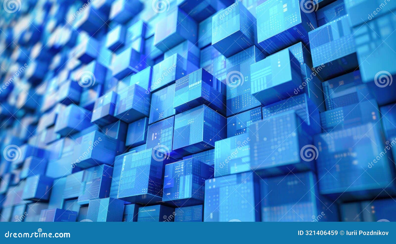 A Stack of Blue Rectangular Cubes Arranged Vertically, Creating an ...