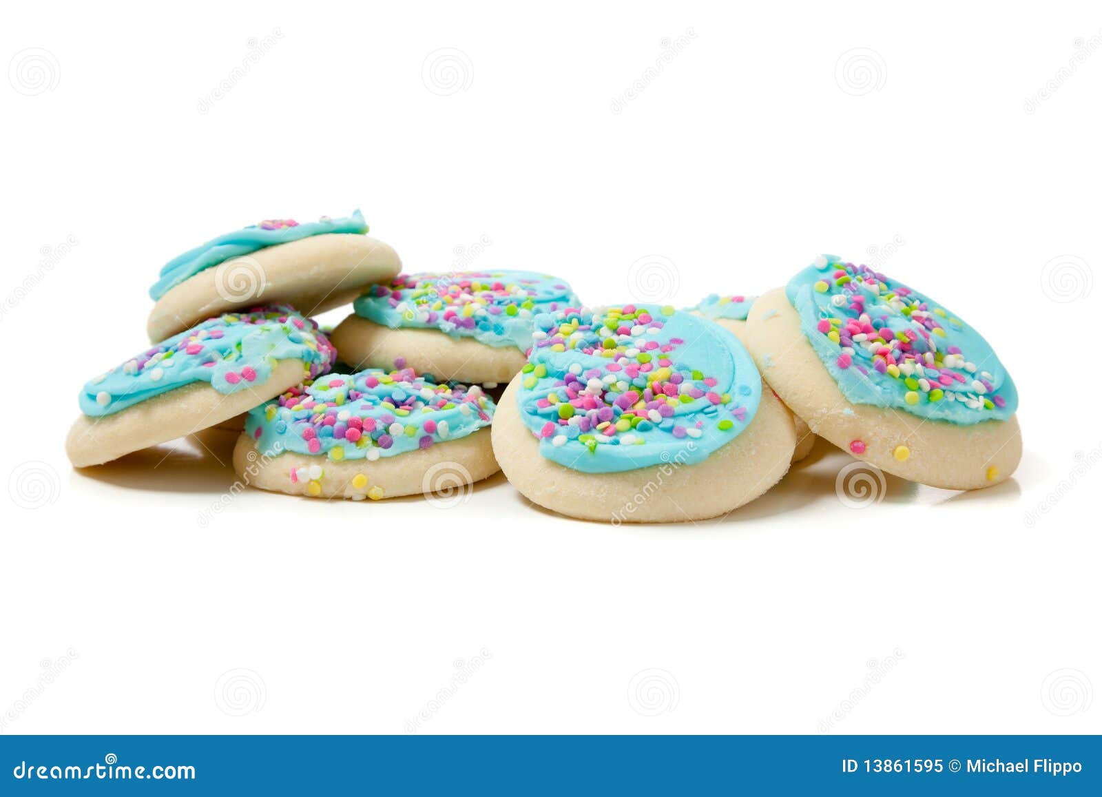 Stack of Blue Sugar Cookies on a White Background Stock Image - Image ...