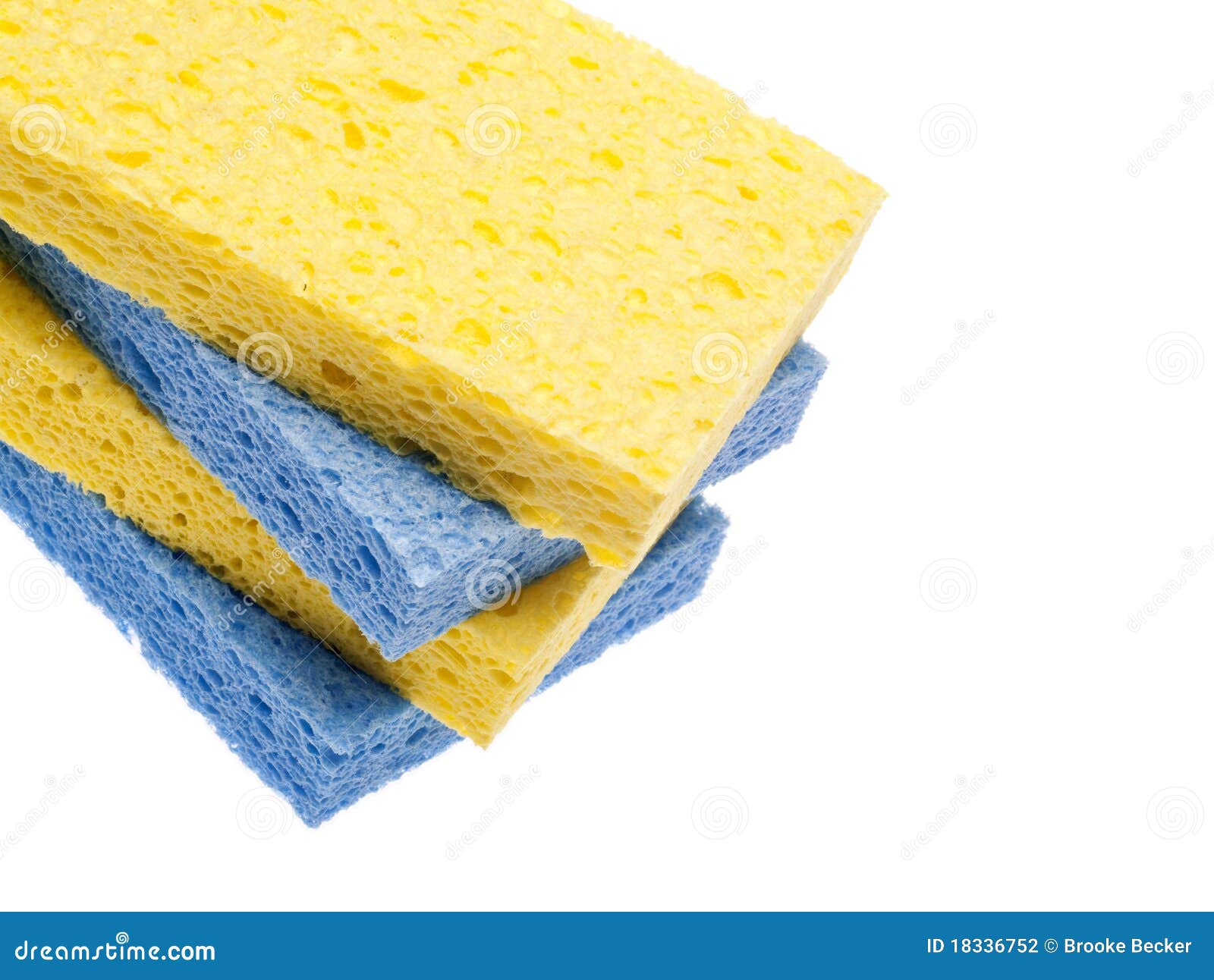 Stack of Blue and Yellow Sponges Border Stock Photo - Image of cleaning ...