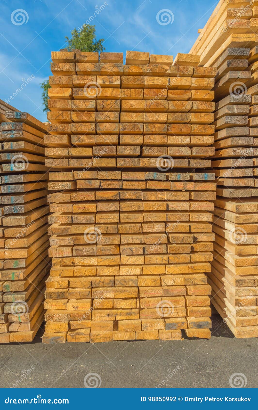The Stack of Boards for Construction, Outdoor. Stock Photo - Image of ...