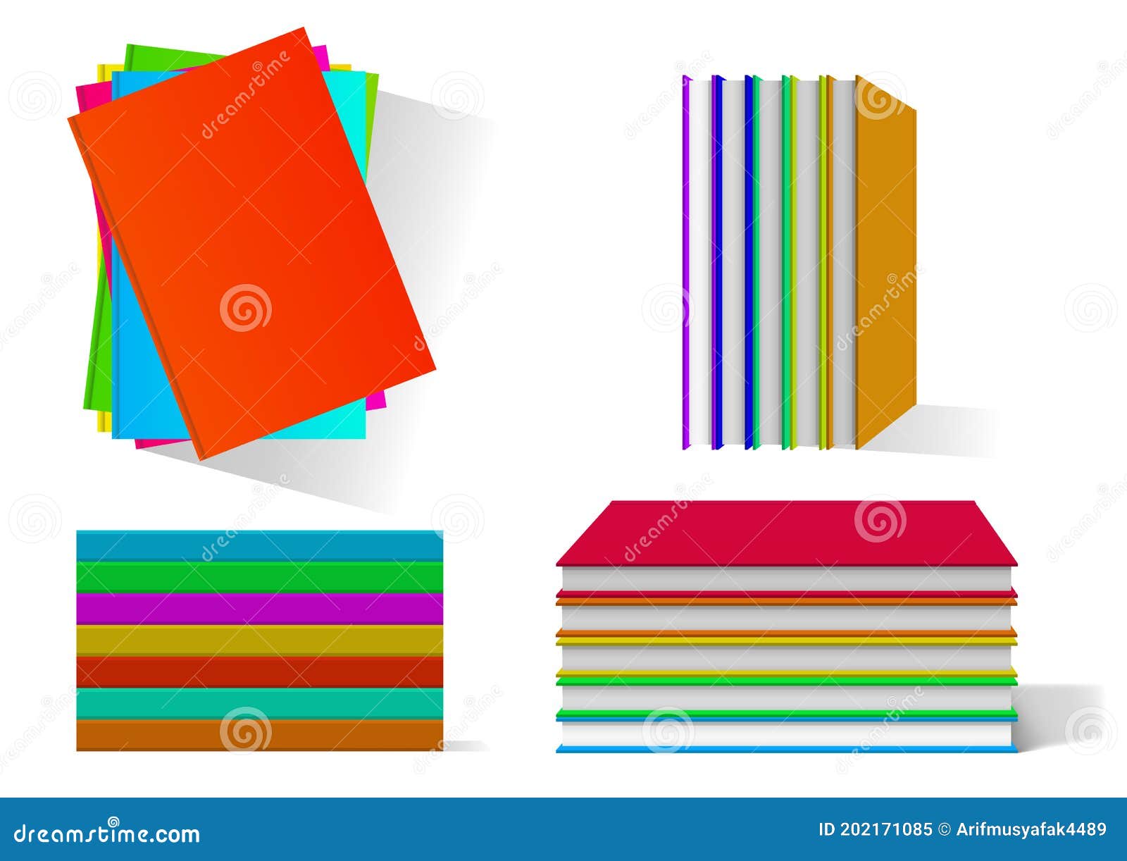 Stack of Book from All Side View Stock Vector - Illustration of design ...
