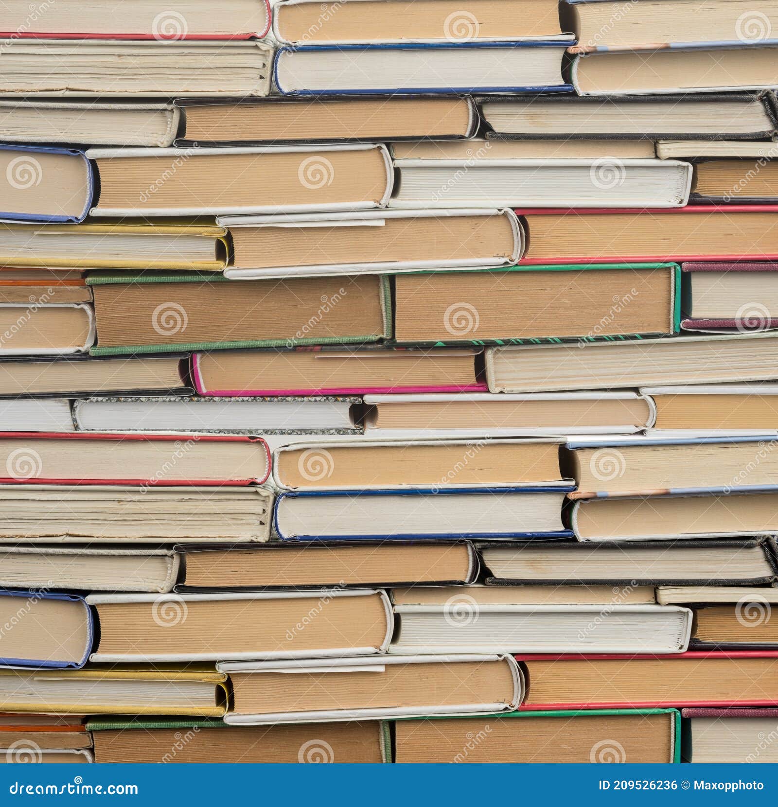 Stack of Book Background. Wall from Books Stock Photo - Image of ...