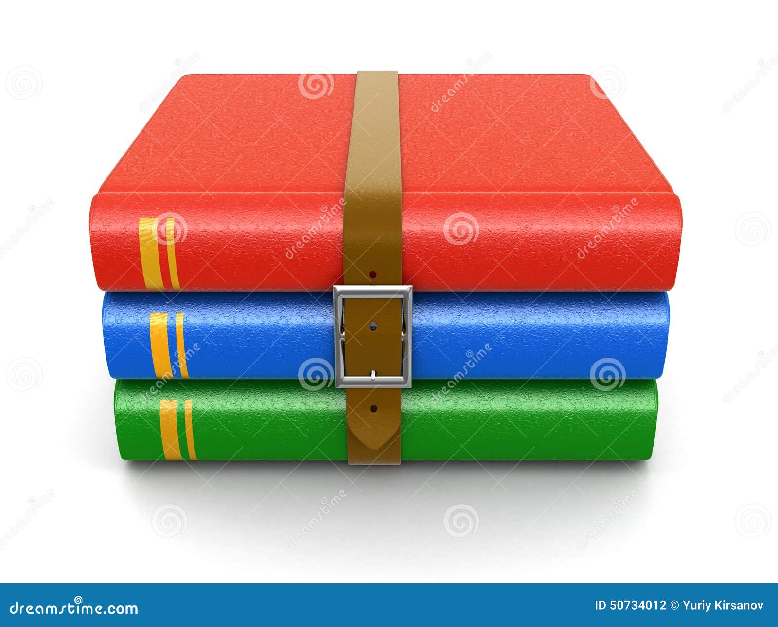 Stack of Book with Belt (clipping Path Included) Stock Illustration ...