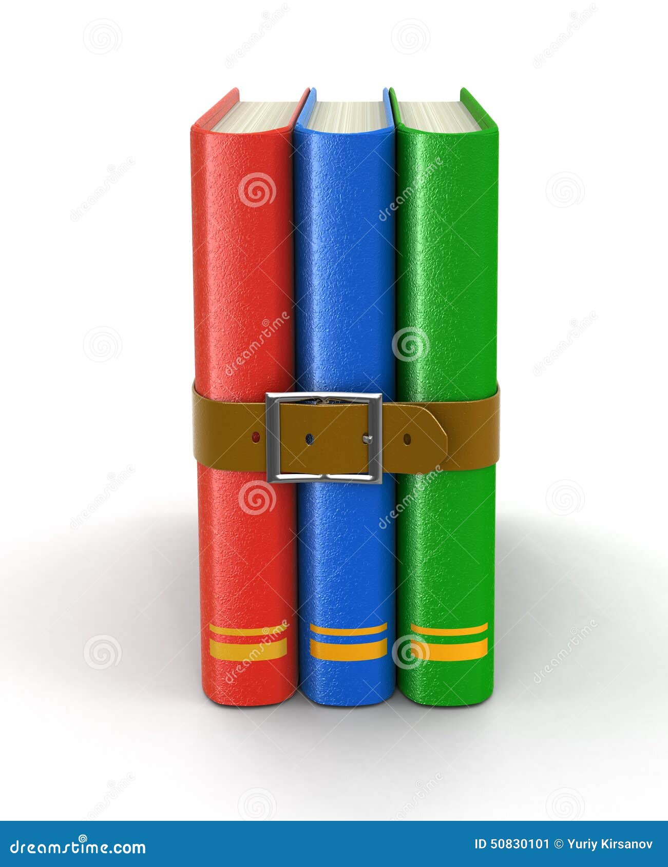 Stack of Book with Belt (clipping Path Included) Stock Illustration ...