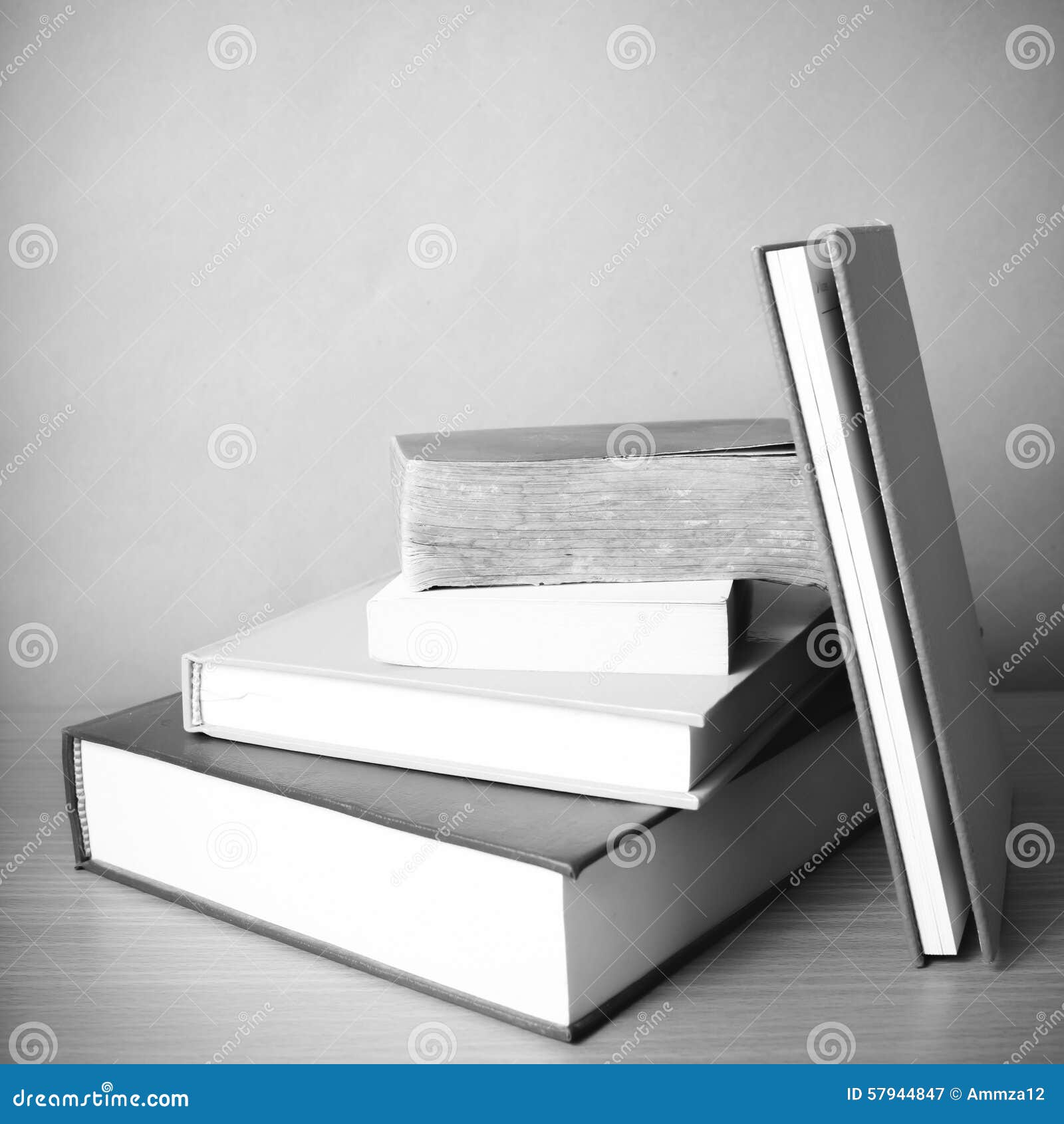 Stack of Book Black and White Color Tone Style Stock Image - Image of ...