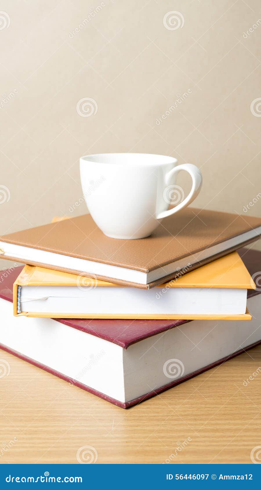 Stack of Book with Coffee Cup Stock Image - Image of books, window ...