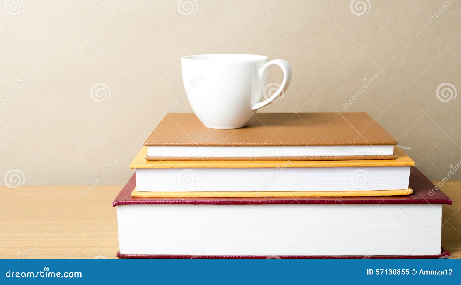 Stack of Book with Coffee Cup Stock Image - Image of background, rainy ...