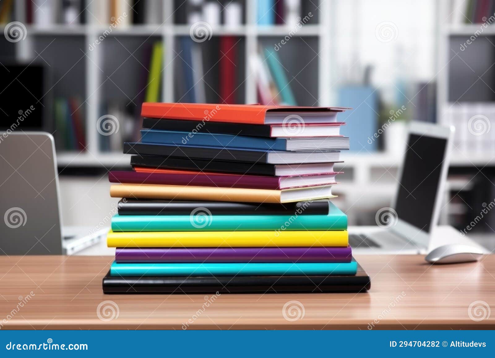 A Stack of Book Cover Design Mockups on a Desk with a Graphics Tablet ...