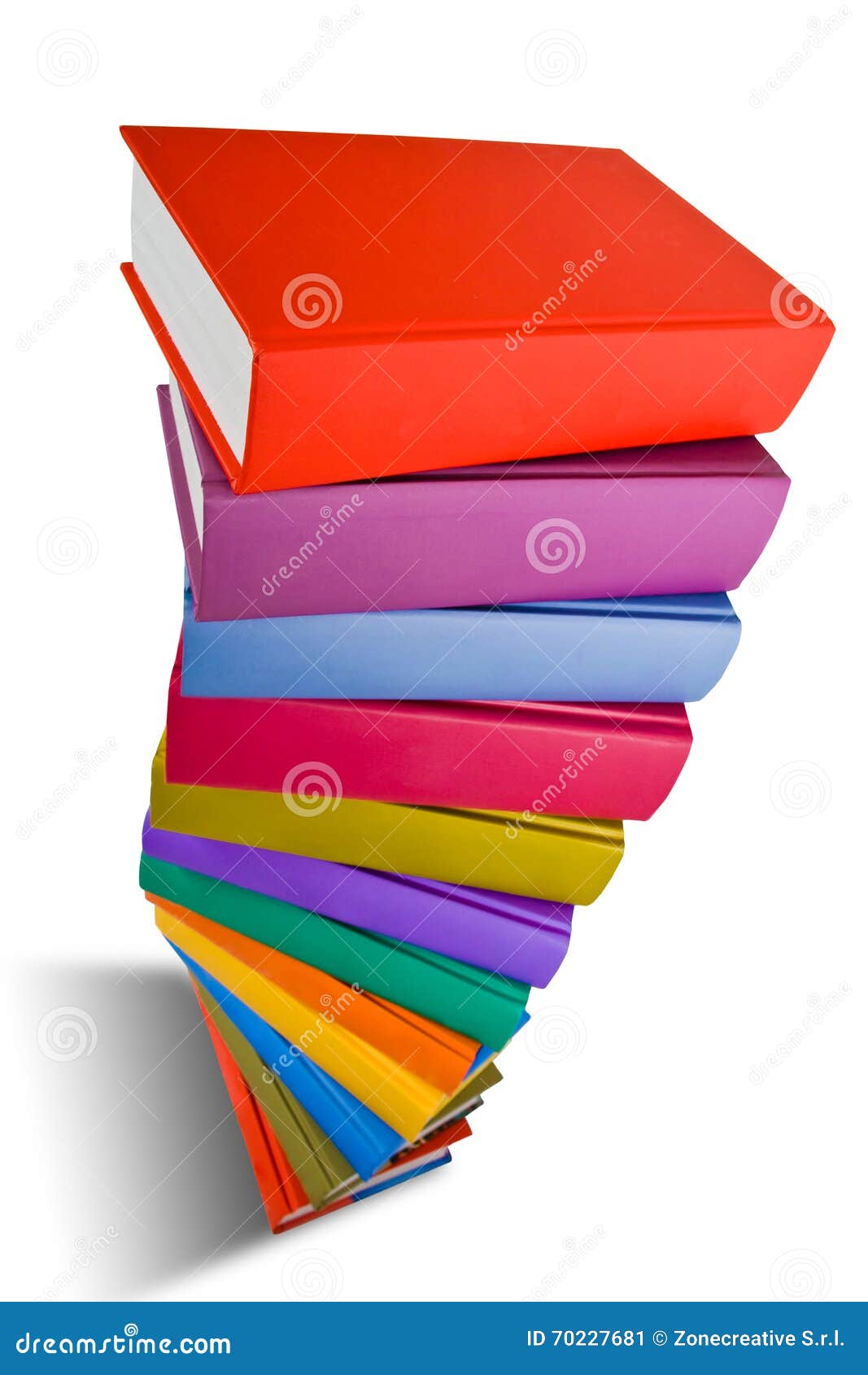 Stack of Book with Different Color Isolated on White Stock Image ...