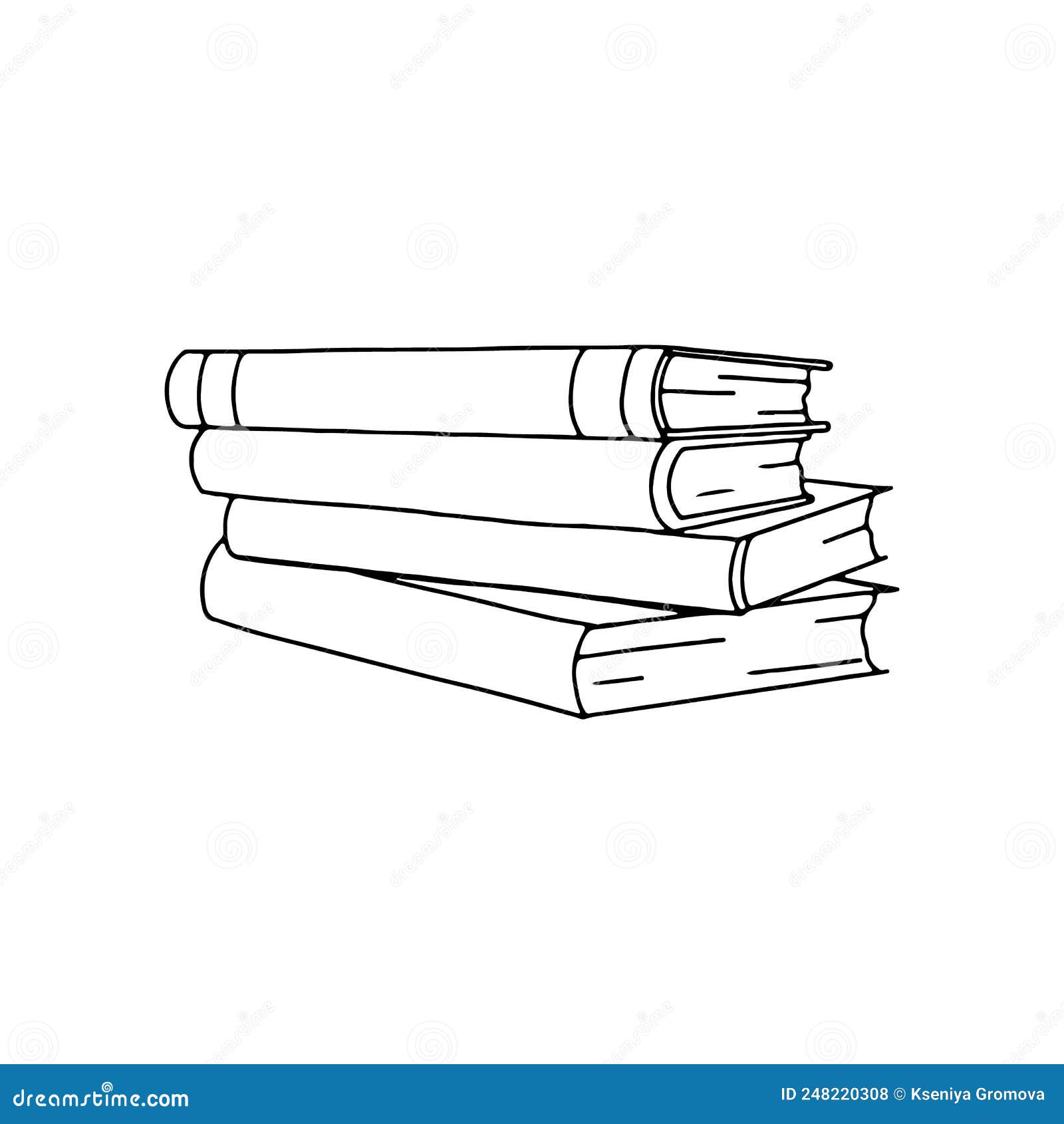 Stack of Book Line Illustration. Vector. Stock Vector - Illustration of ...