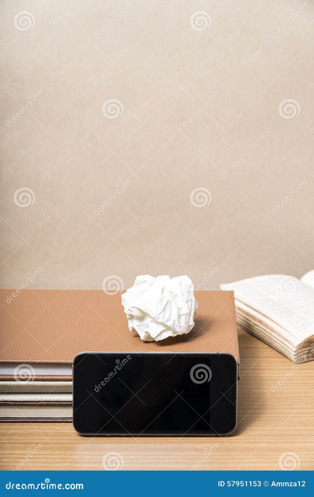 Stack of Book with Smart Phone Stock Image - Image of school, light ...