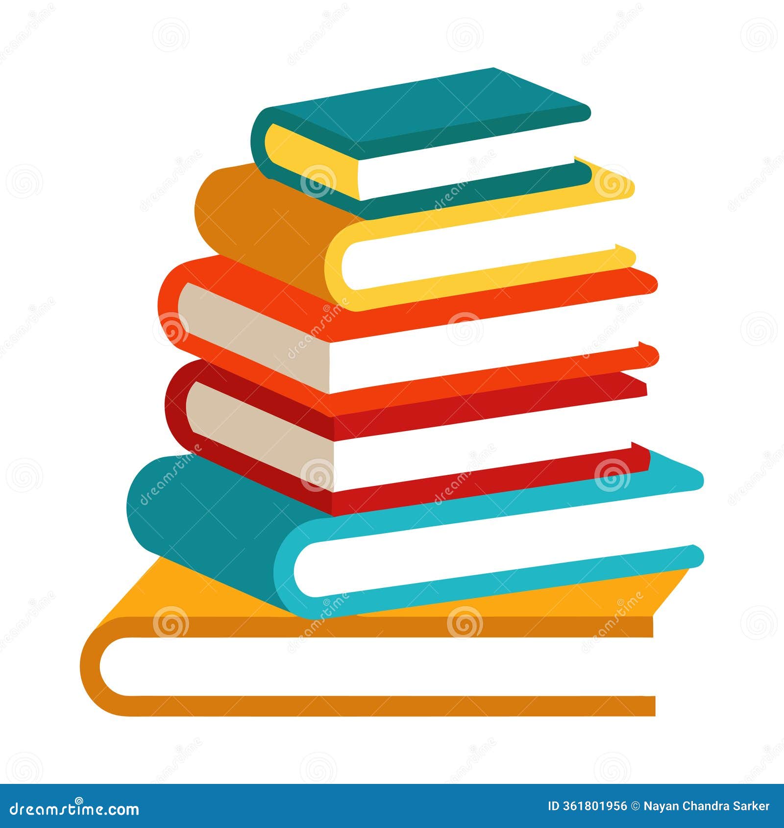 Stack of Book Vector Art Illustration Stock Illustration - Illustration ...
