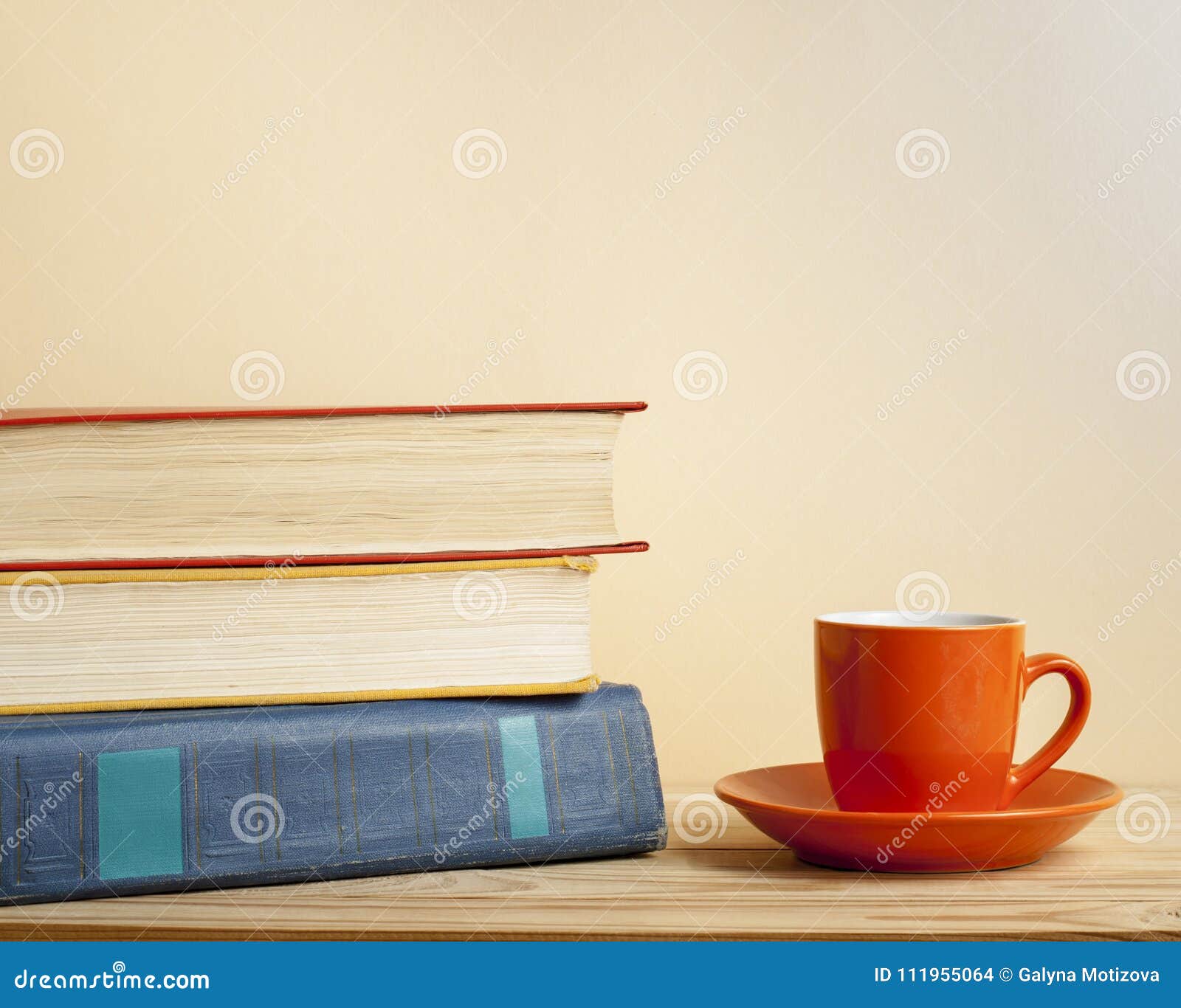 Stack Book on Wooden Table. Education Background. Back To School.Copy ...