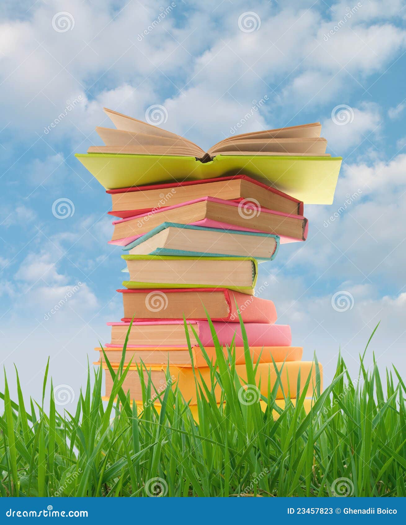 Stack of books stock image. Image of bright, heap, education - 23457823