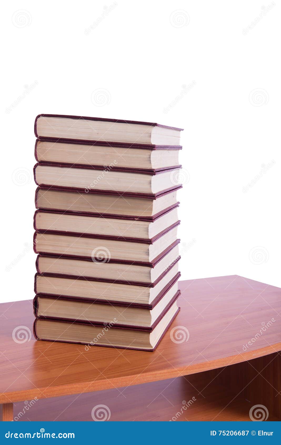 The Stack of Books Arranged the Office Desk Stock Image - Image of ...