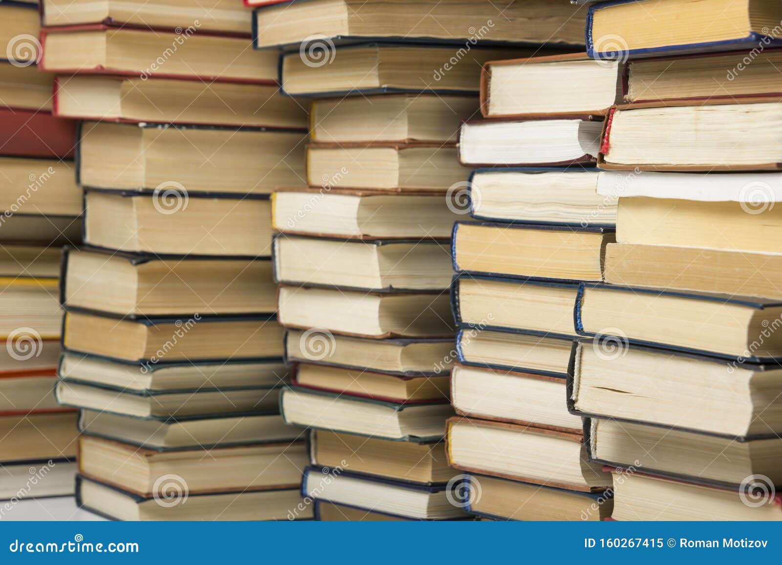 Stack of Books Background. Many Books Piles. Stock Image - Image of ...