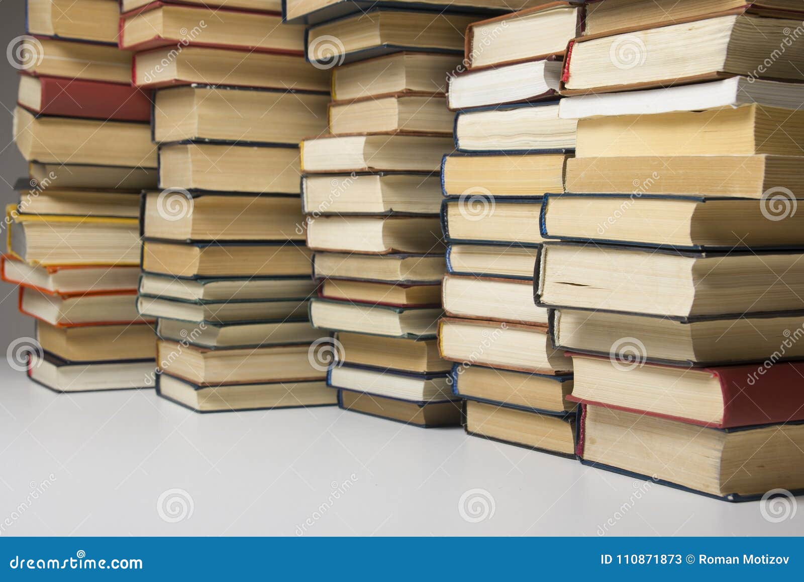 Stack of Books Background. Many Books Piles. Stock Image - Image of ...