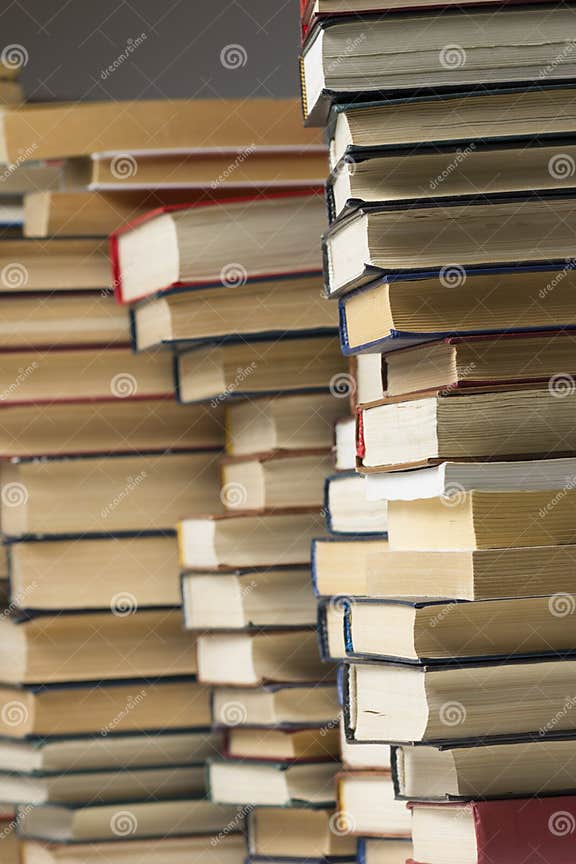 Stack of Books Background. Many Books Piles. Stock Image - Image of ...