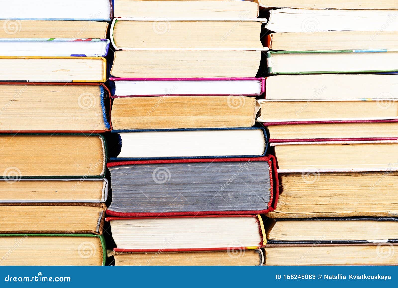 Stack of Books Background. Many Books Piles Stock Image - Image of ...