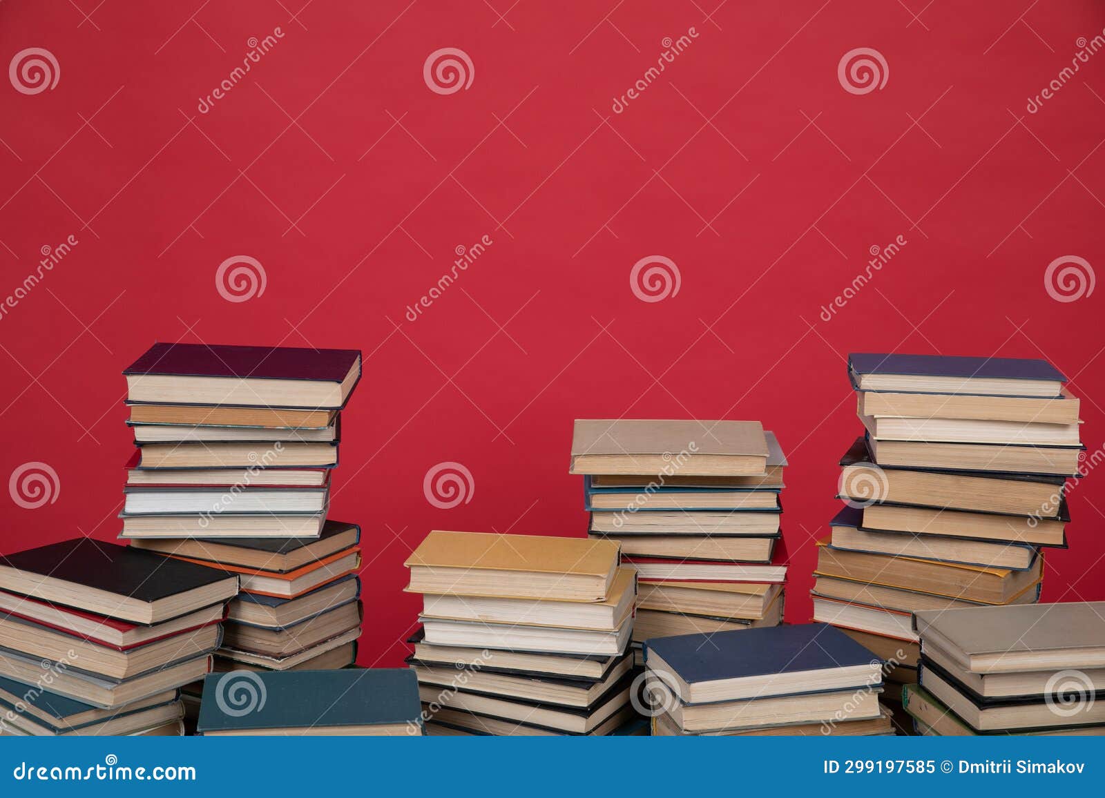 Stack of Books Background. Many Books Piles. Stock Image - Image of ...