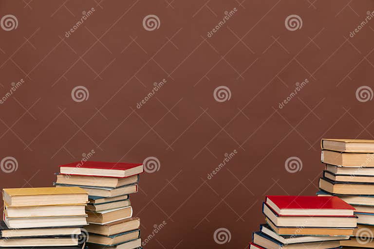 Stack of Books Background. Many Books Piles. Stock Photo - Image of ...