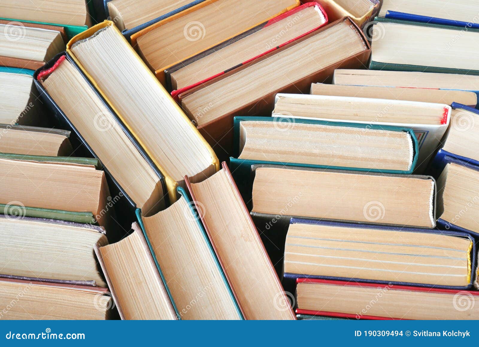 Stack of books background stock photo. Image of learning - 190309494