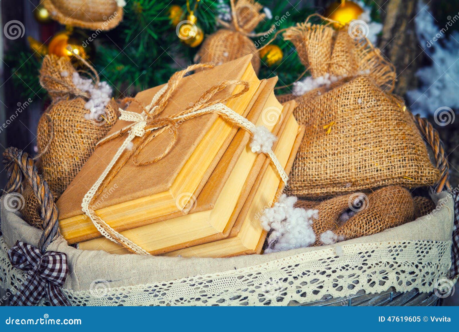 Stack of books in basket stock image. Image of vintage - 47619605