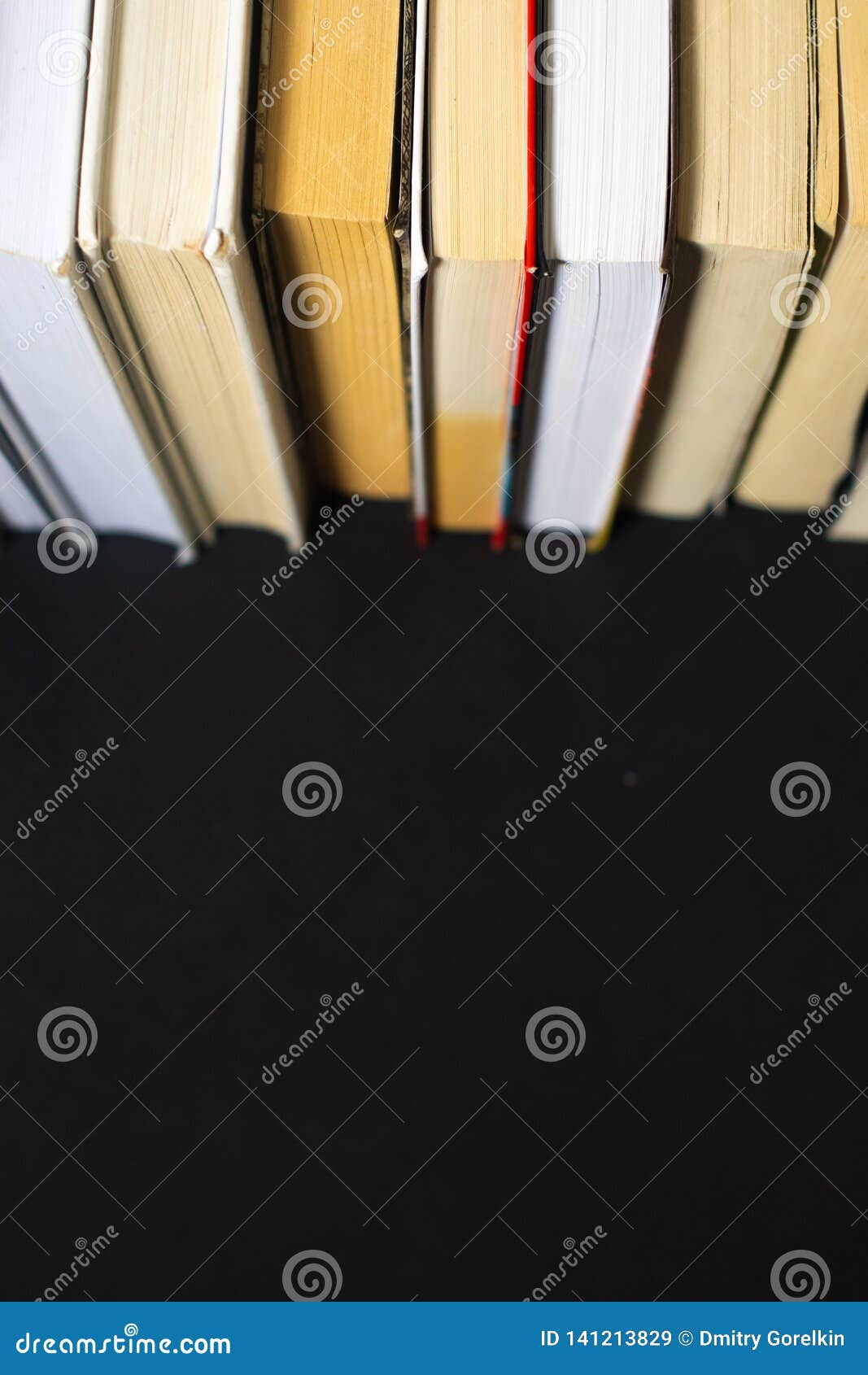 Stack of Books on Black Background Stock Image - Image of books, paper ...