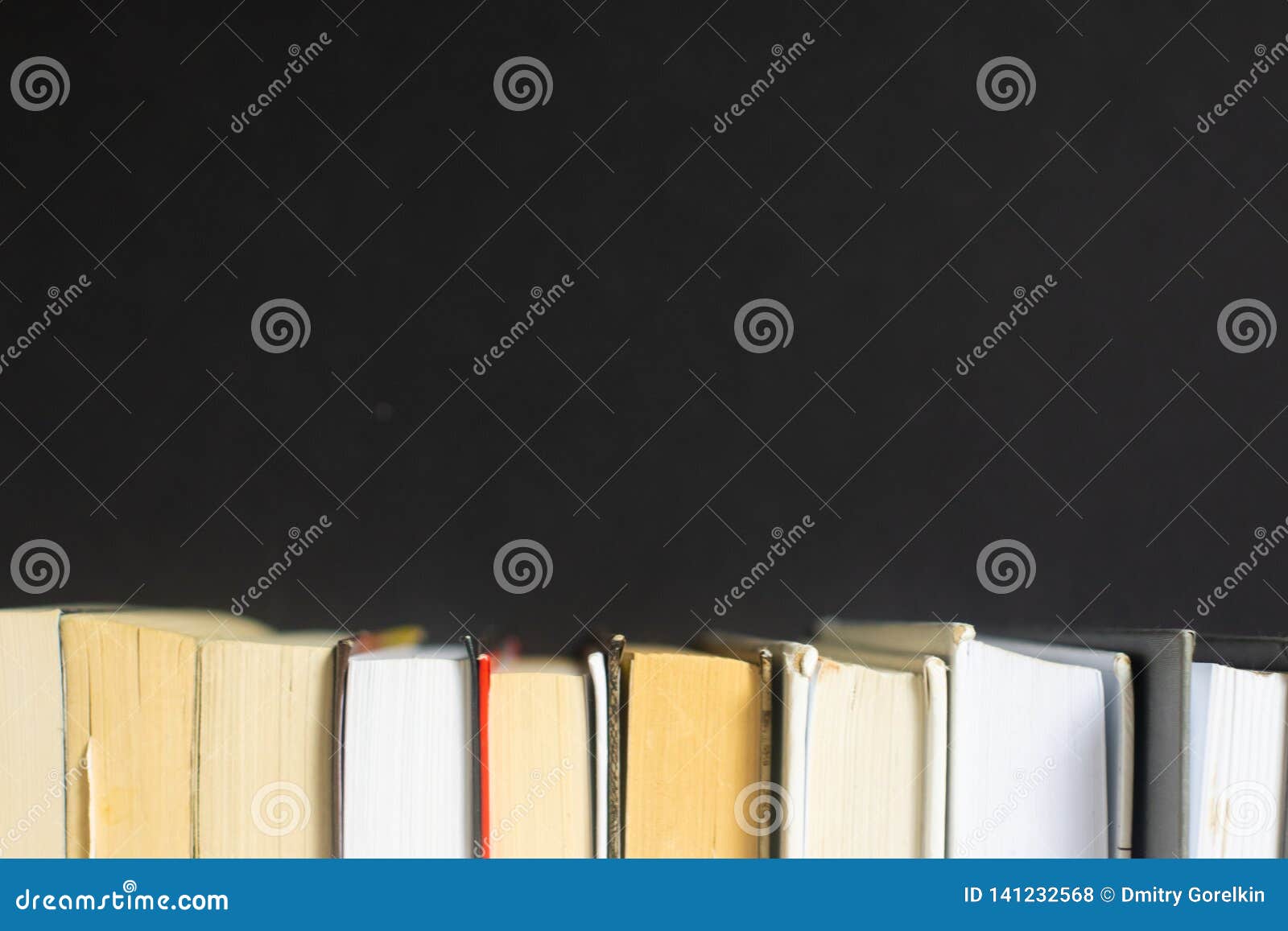 Stack of Books on Black Background Stock Photo - Image of copy, college ...