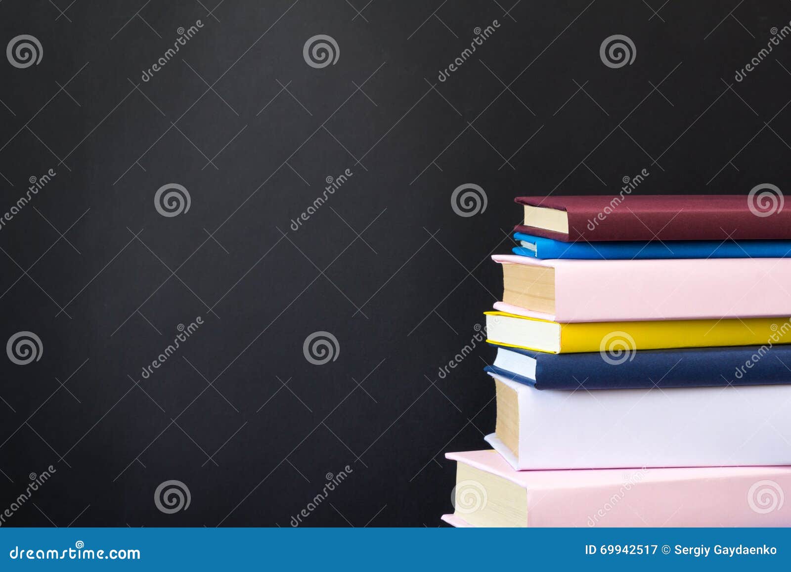 Stack of Books on Black Background Stock Image - Image of bookstore ...