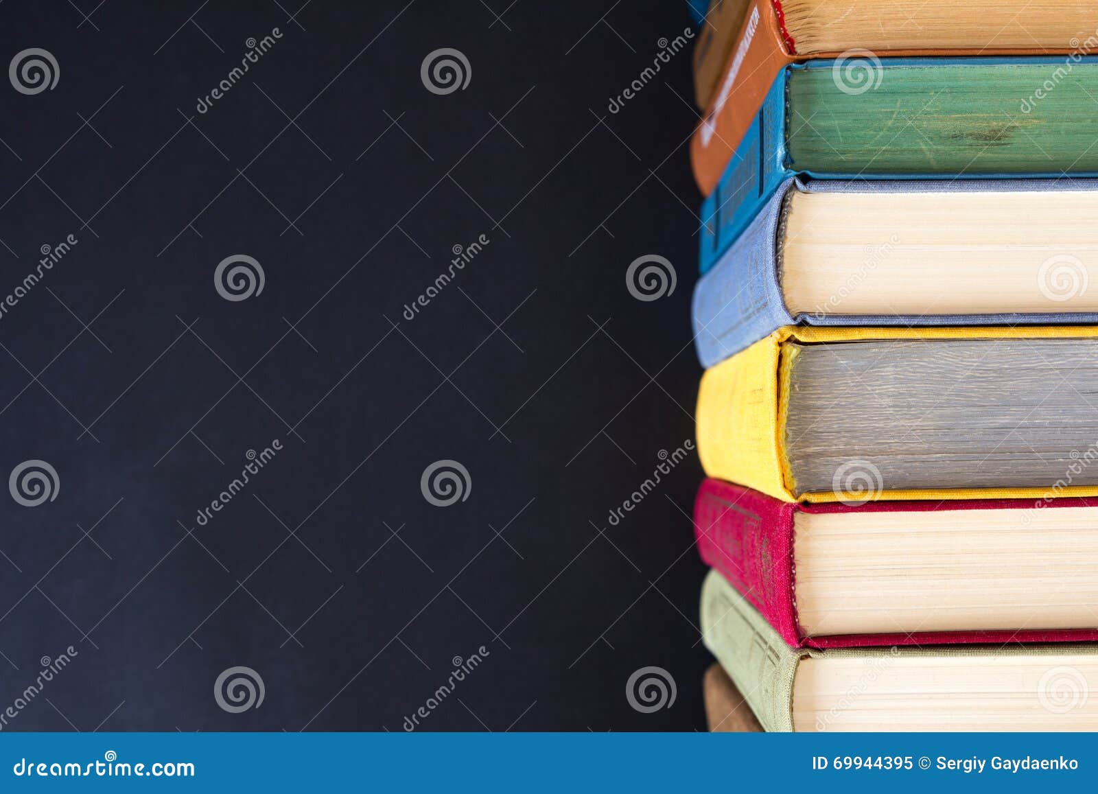 Stack of Books on Black Background Stock Image - Image of colour, heap ...