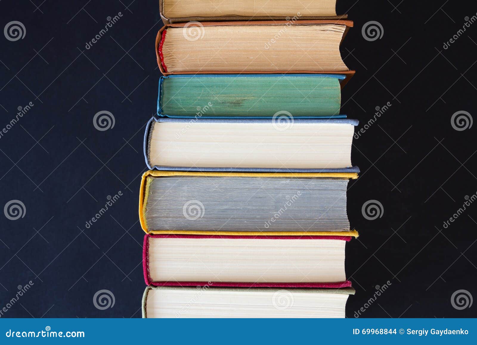 Stack of Books on Black Background Stock Photo - Image of bookshelf ...