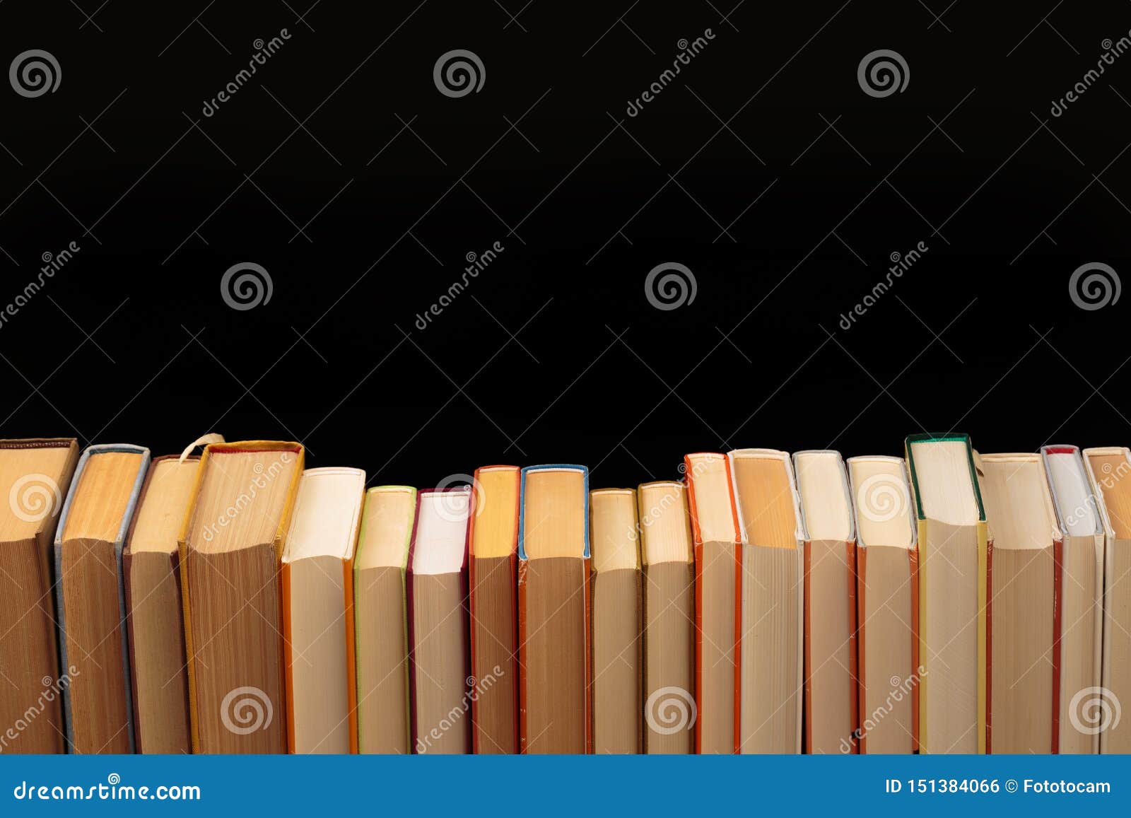 Stack of Books on a Black Background.Education Stock Photo - Image of ...