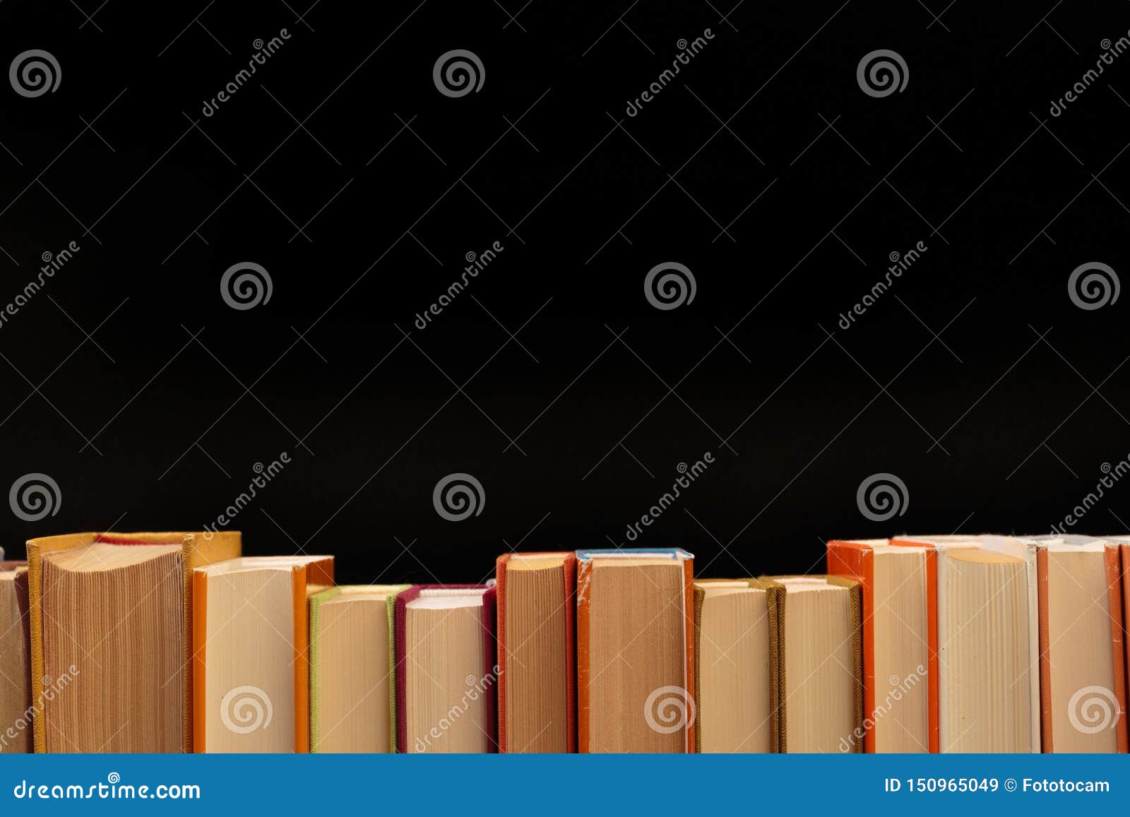 Stack of Books on a Black Background.Education Stock Image - Image of ...