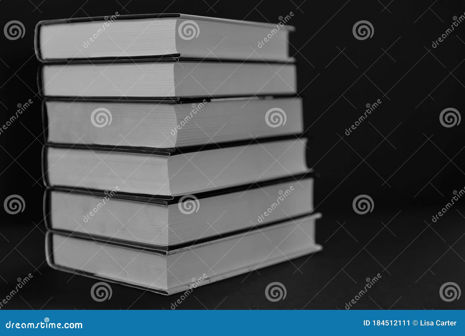 Stack of Books on Black Background. Stock Image - Image of isolated ...