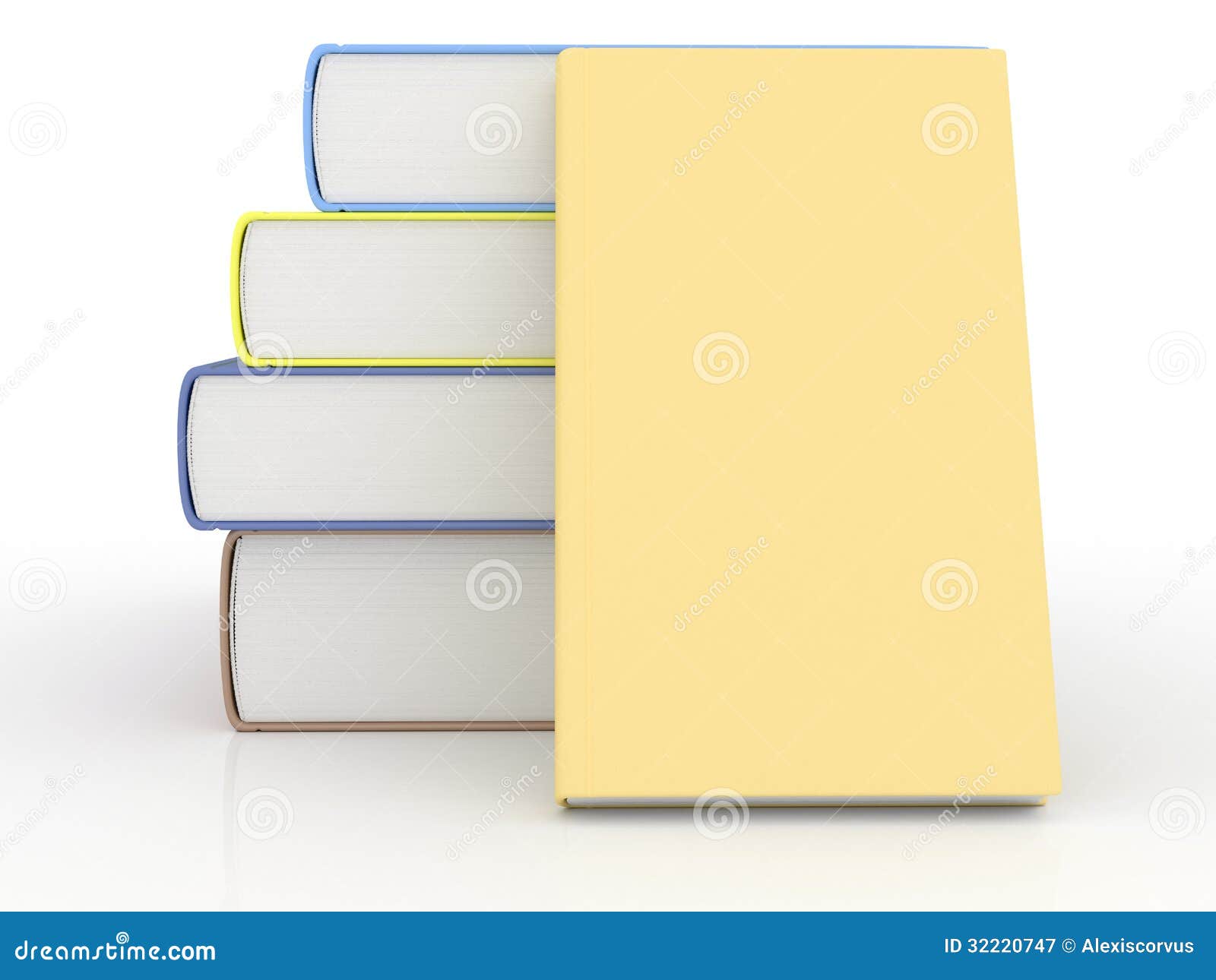 Stack of Books with Blank Cover Stock Illustration - Illustration of ...