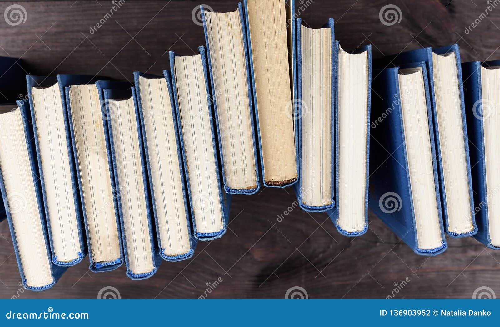 Stack of Books in a Blue Cover Stock Photo - Image of literary, read ...