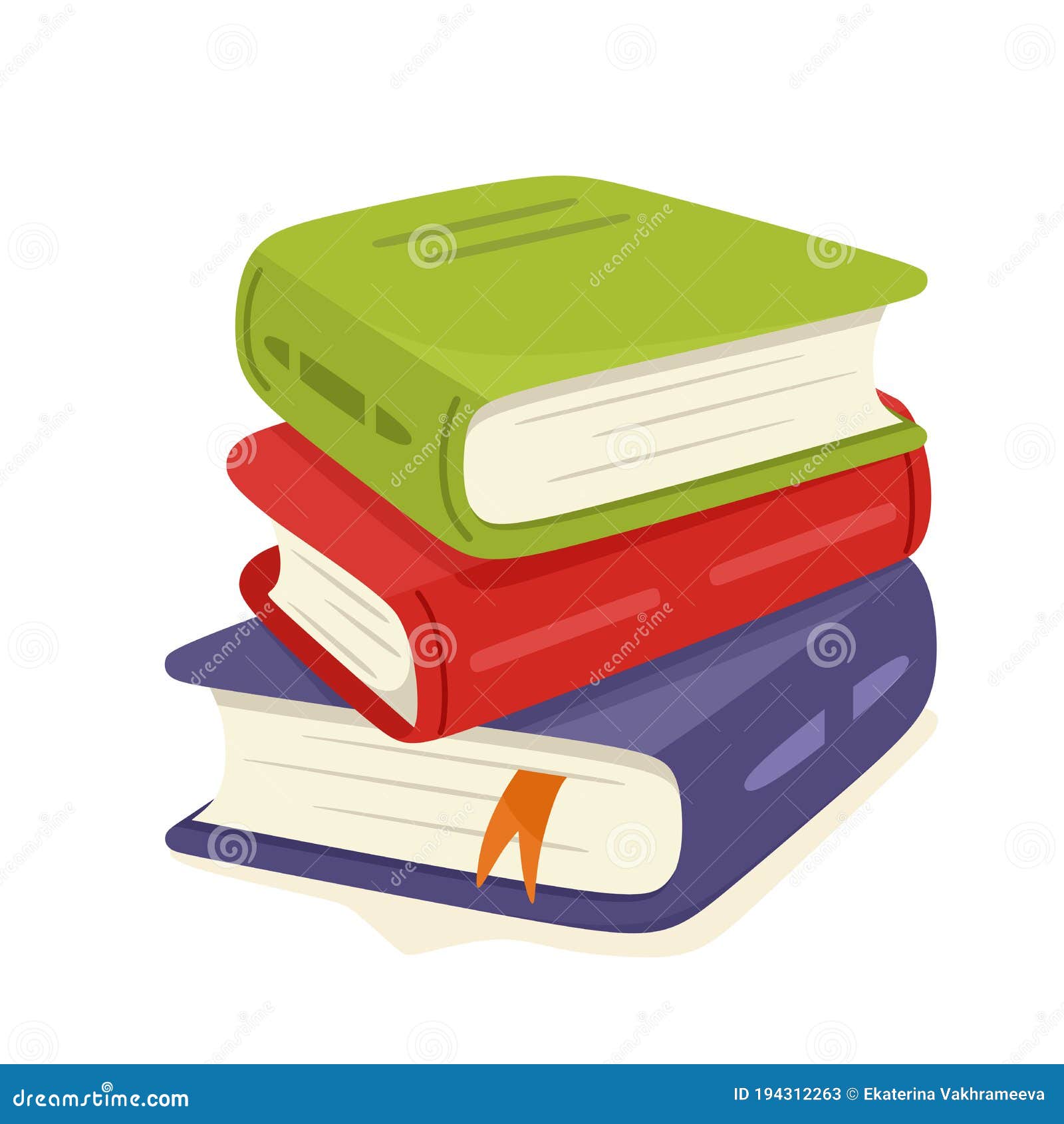 A Stack of Books. Book Day, Back To School, Library, Textbooks. Vector ...