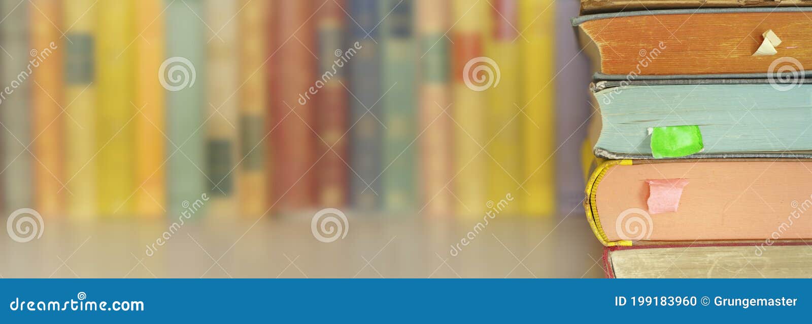 Stack of Books on Book Shelf. Reading,literature,education,library ...