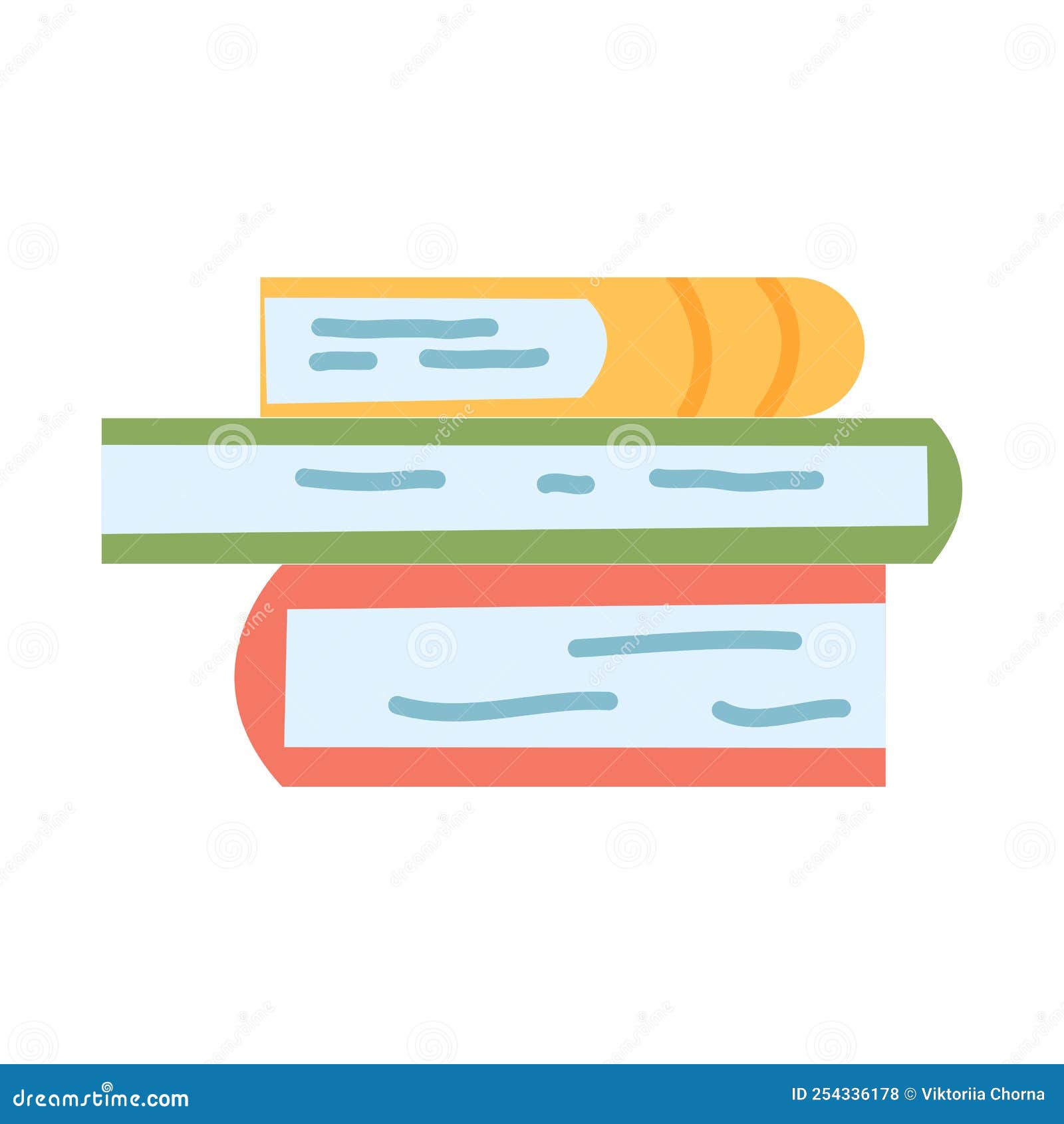 Stack of Books in Cartoon Flat Style, Studying, Learning. Vector ...