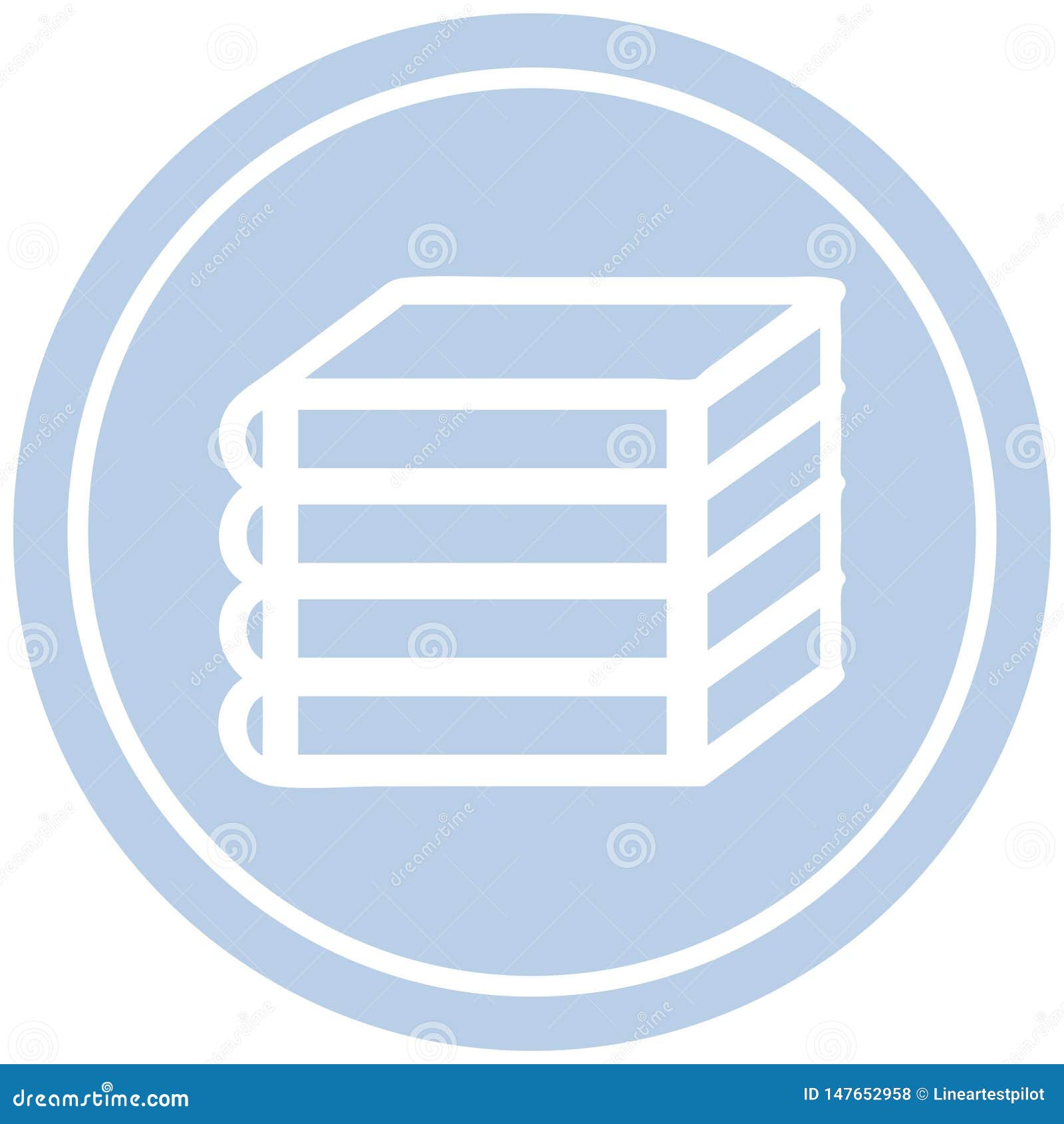 Stack of Books Circular Icon Stock Vector - Illustration of clip ...