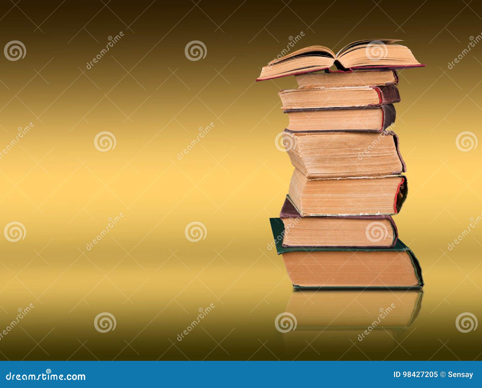 Stack of Books on the Color Gradient Background, Space for Text Stock ...