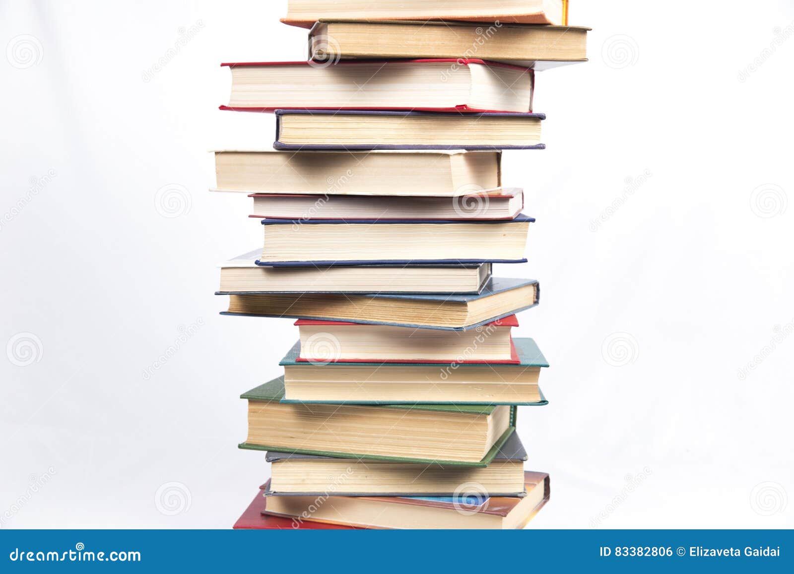 Stack of Books with Colored Covers Stock Photo - Image of knowledge ...